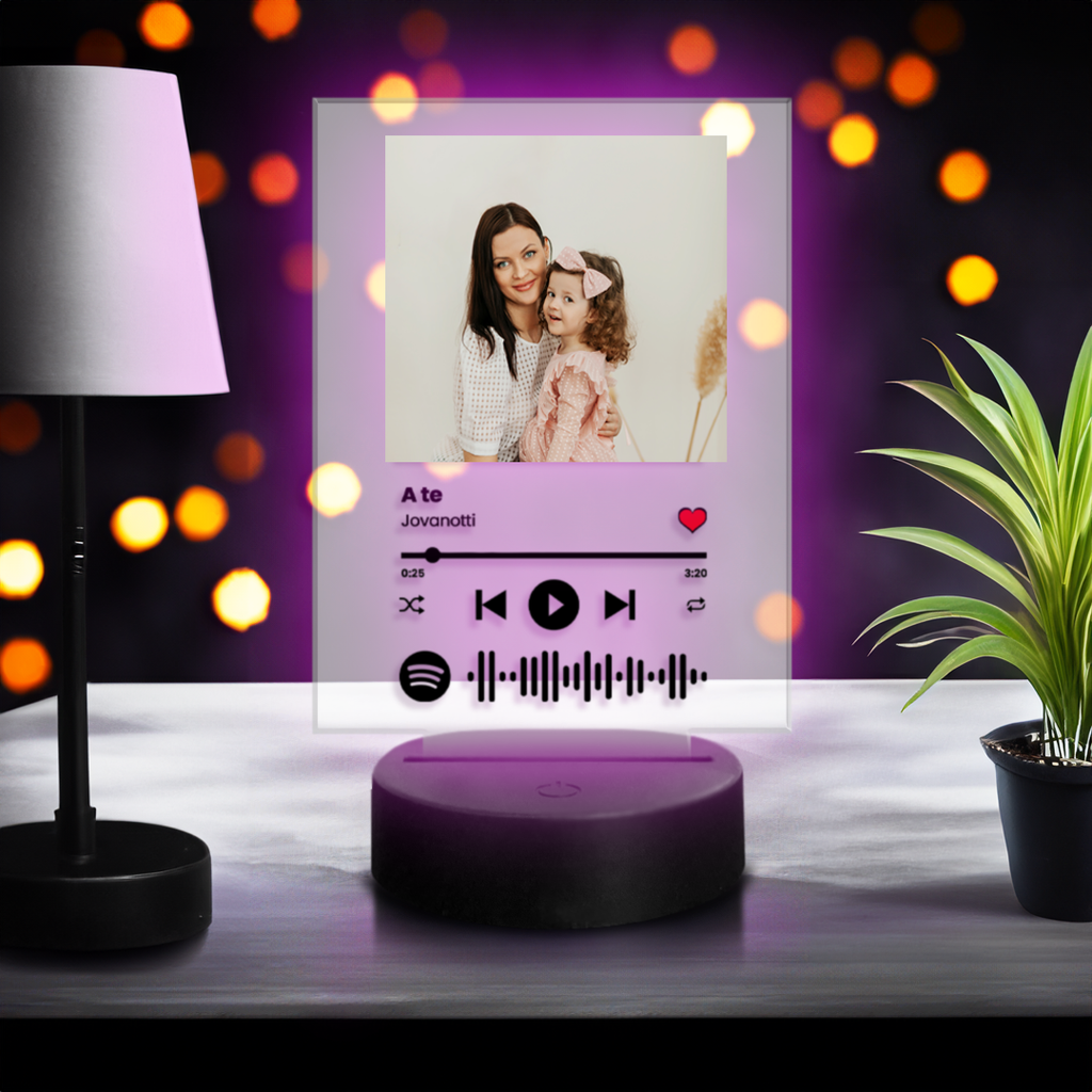 Rectangular Luminous Plaque in Plexiglass Personalized with Photo and